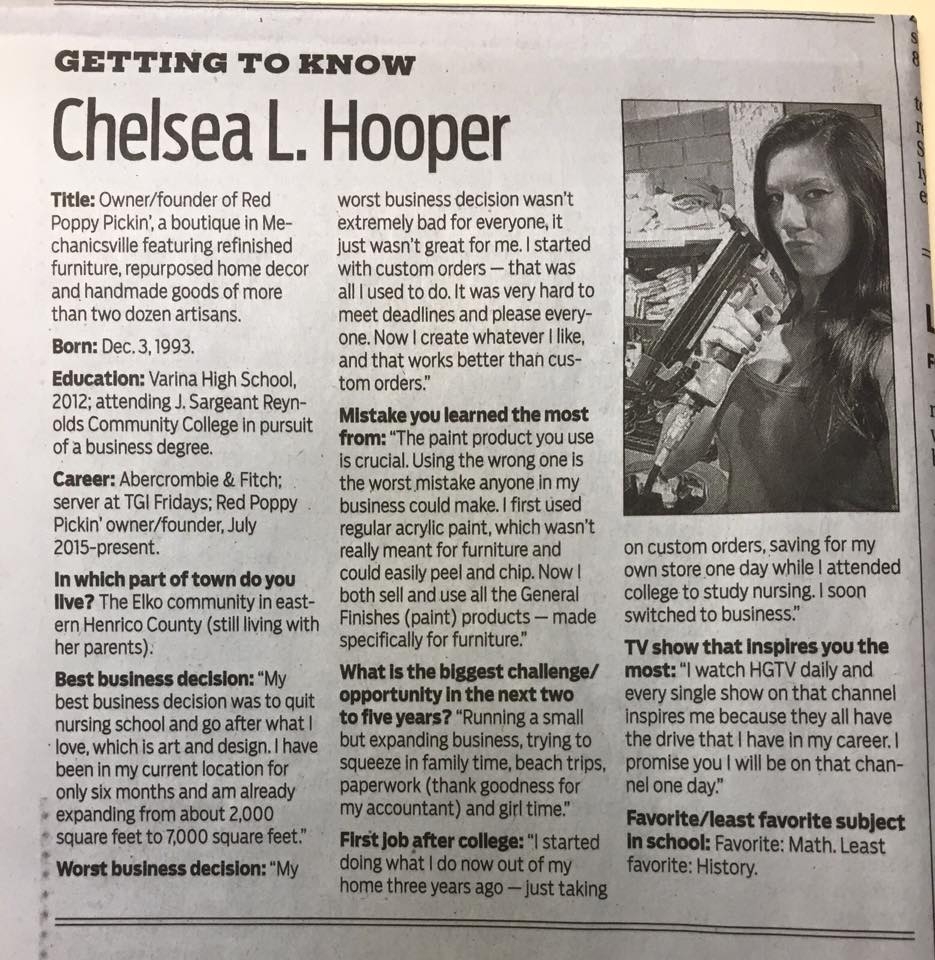 Getting to know Chelsea Hooper of Red Poppy Pickin' by Chelsea's ...