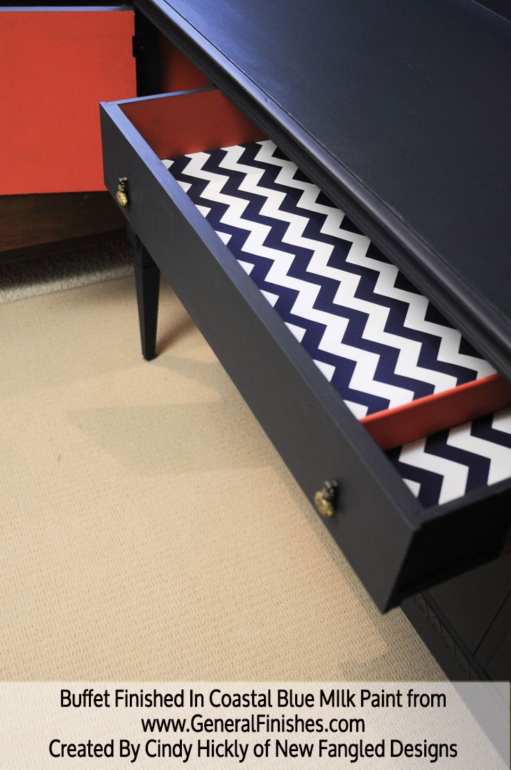 Blue Buffet finished in Coastal Blue Milk Paint created by Cindy Hickly ...