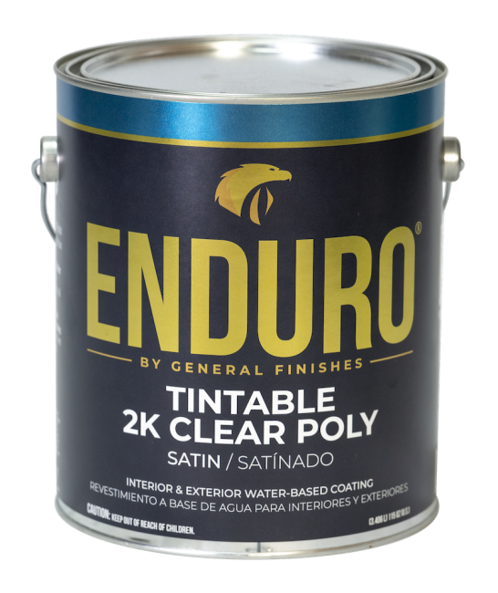 General Finishes' professional-grade Enduro Professional Water-Based Tintable 2K Clear Poly